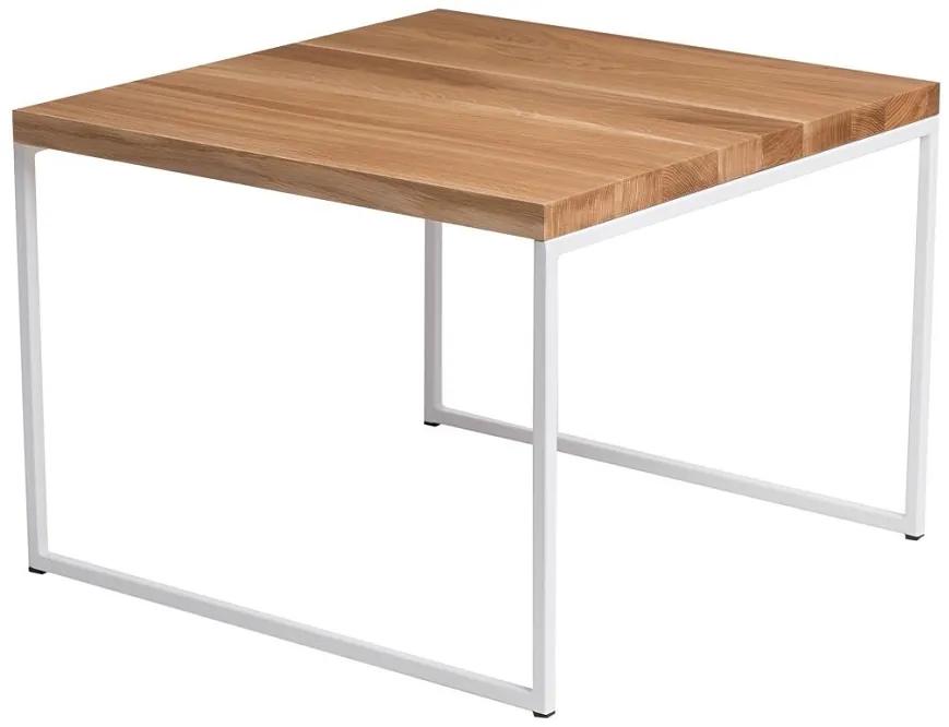 Culty Konferenční stolek Grafico 45x45, 15 mm, bílý kov/dub