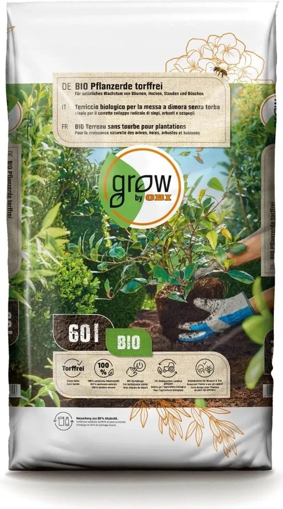 GROW by OBI BIO zahradní substrát 60 l