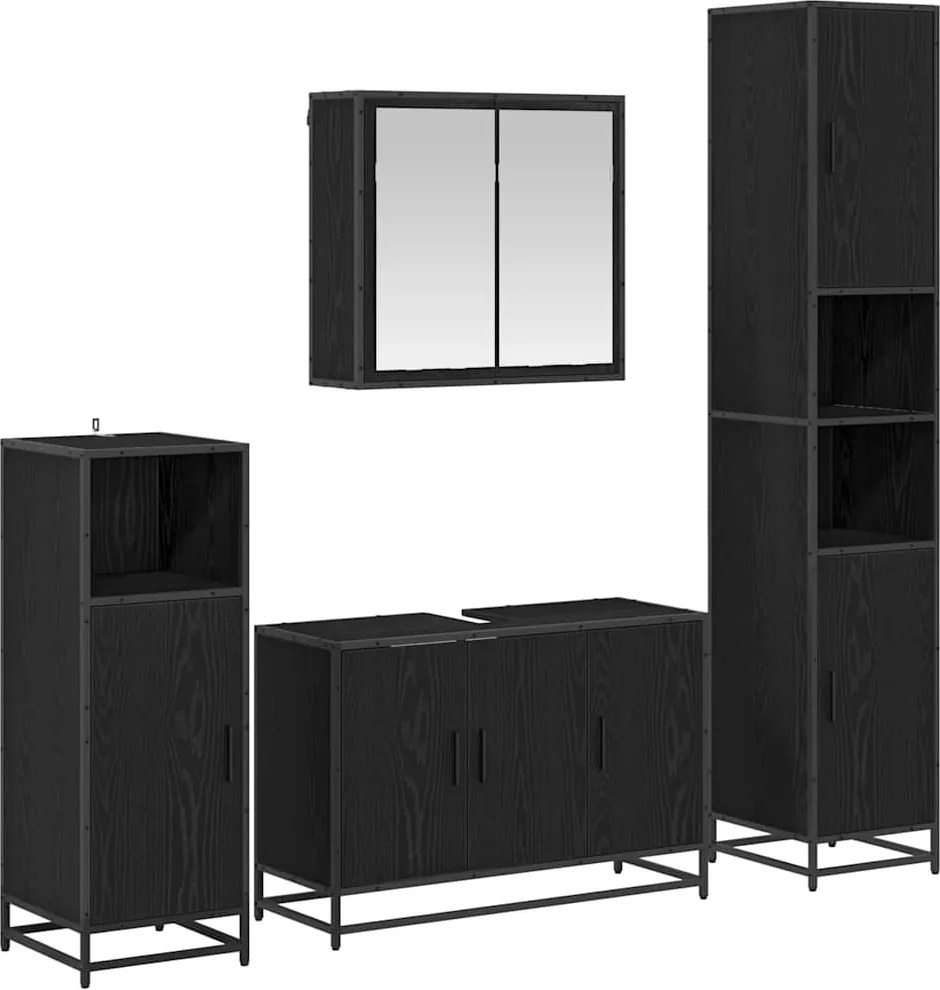 Sada koupelnového nábytku 4 ks Černý dub 90 x 33 x 60 cm 3402325