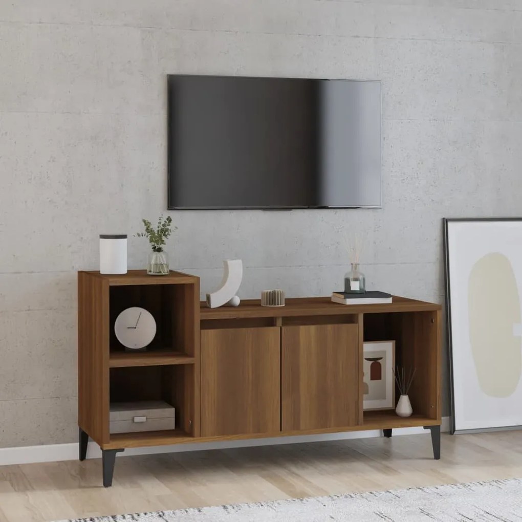TV skříňka hnědý dub 100x35x55 cm kompozitní dřevo
