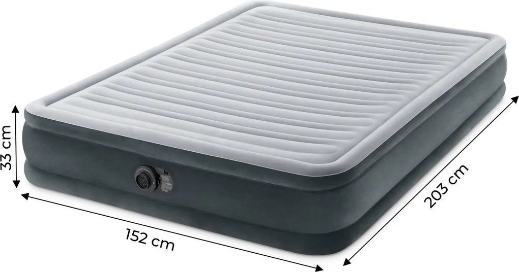 Nafukovací matrace s automatickou pumpou DELUXE III šedá