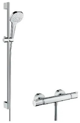 Hansgrohe Croma Select E - Sprchový set Vario s termostatem, 3 proudy, sprchová tyč 90 cm, bílá/chrom 27082400