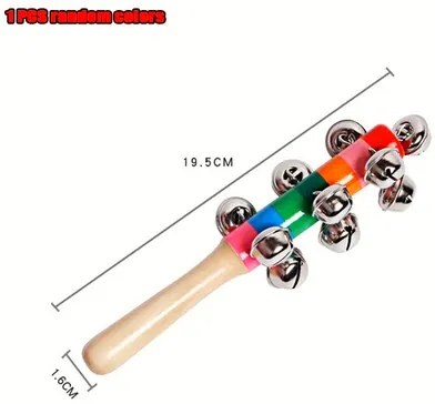 Montessori dřevěné hračky - chrastítko s rolničkami