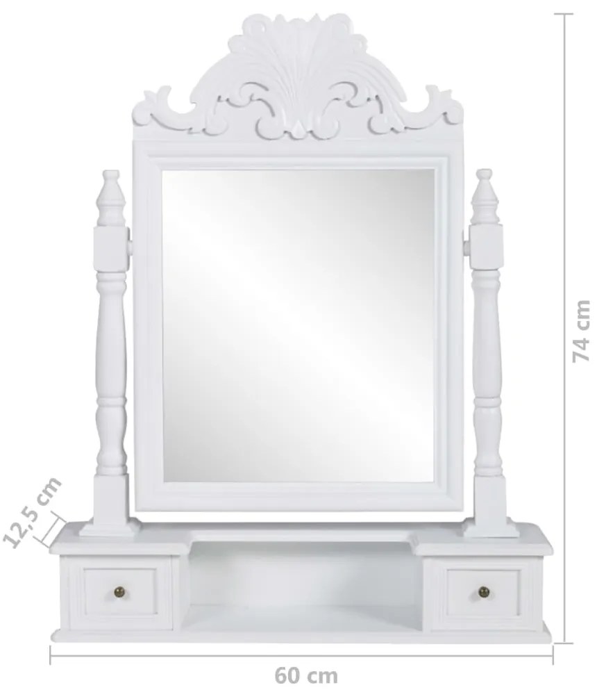 Toaletní stolek s hranatým sklopným zrcadlem MDF - Default Title
