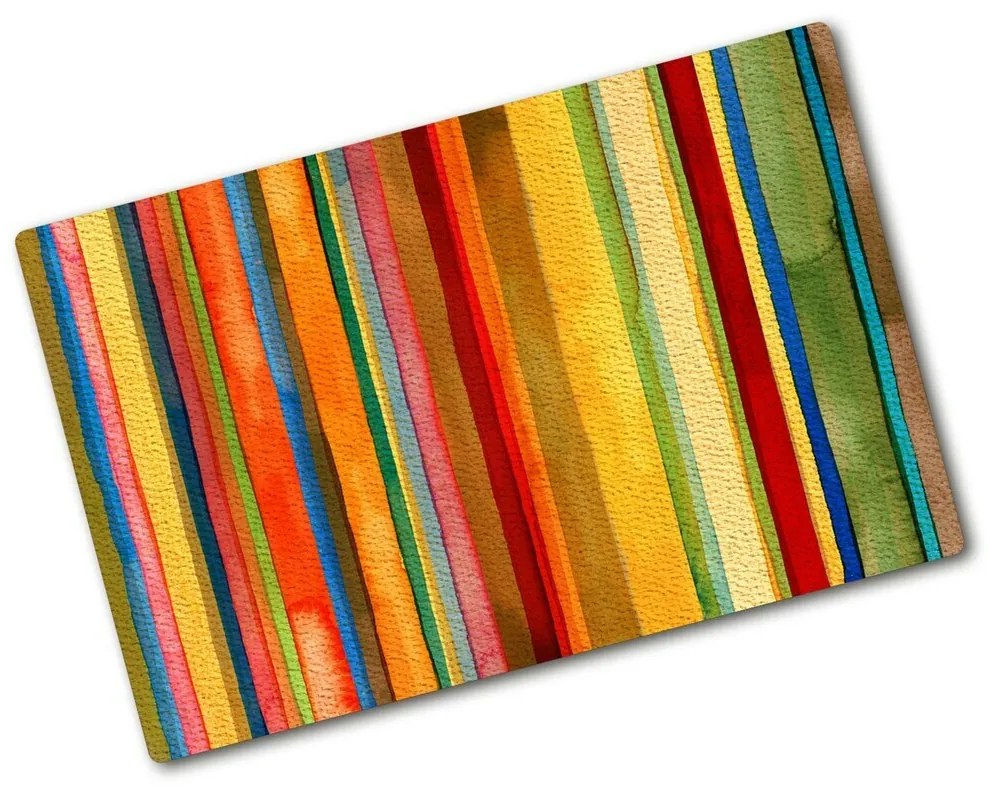 Wallmuralia Kuchyňská deska skleněná Barevné pásky 80x52 cm