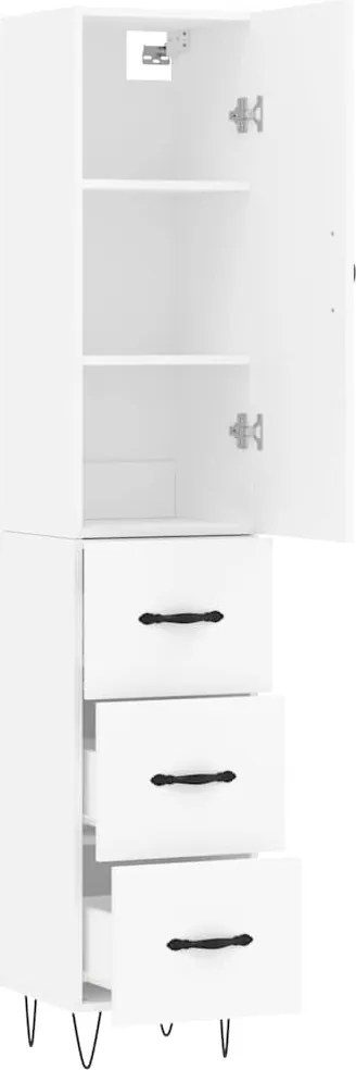 Skříň highboard bílá 34,5 x 34 x 180 cm kompozitní dřevo 3198881