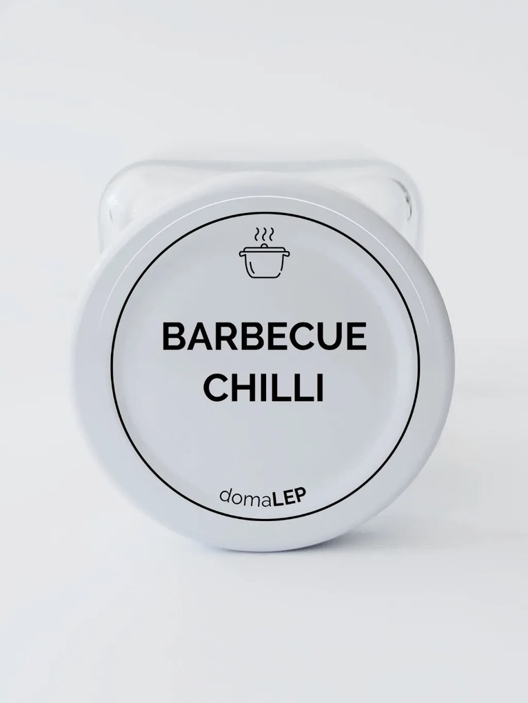 Samolepka na kořenky BARBECUE CHILLI průhledná 5 cm tučné písmo