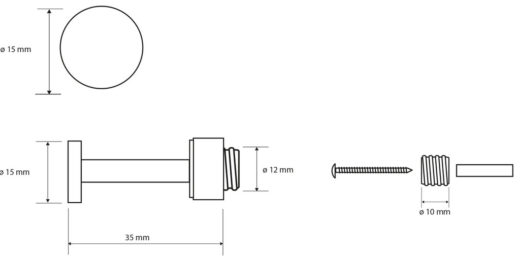 Sapho, X-ROUND věšáček 35mm, chrom