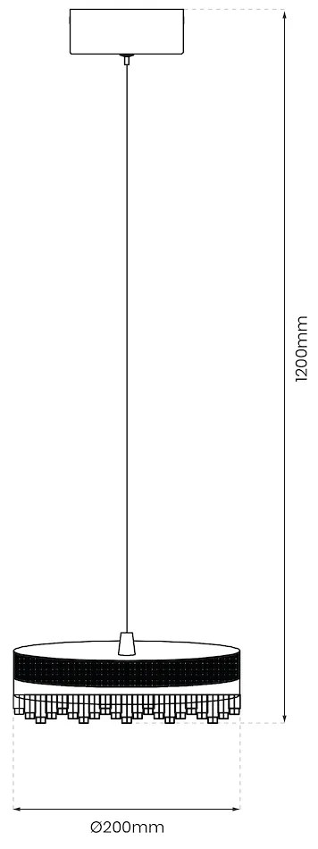 Závěsné LED svítidlo Preciosa, 1x LED 25w, 4000k, g