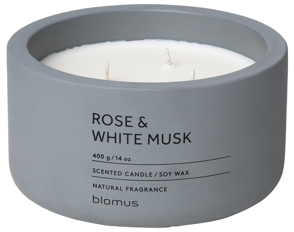 Vonná svíčka Rose & White Musk - kulatá