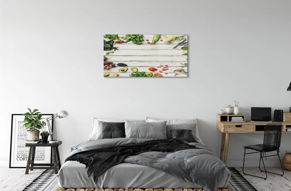 akrylový obraz Špenát Avokádo Corn 100x50 cm