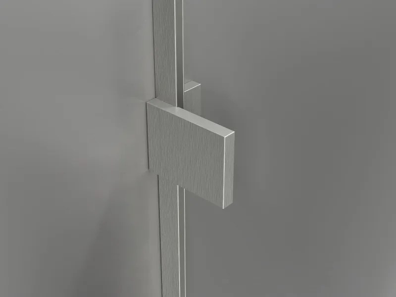 Mexen Lunar-B L výklopný sprchový kout pravý 80 x 80 cm, čiré sklo, broušená ocel, 832L-080-080-97-00-P