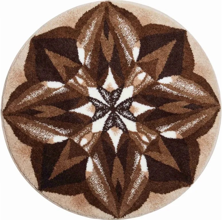 Koupelnová předložka Grund Mandala - Smysluplnost hnědá Typ: 100x100 cm kruh