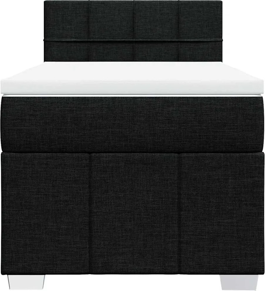 Box spring postel s matrací černá 80 x 200 cm textil 3286897