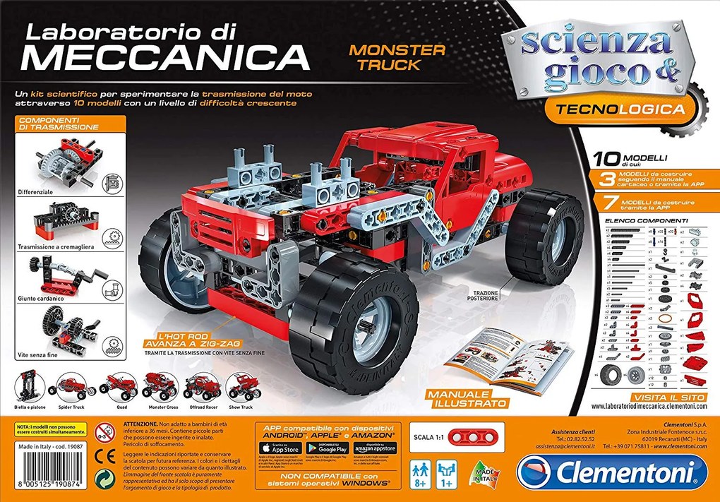 Mechanická laboratoř - Monster truck - 10 modelů - 200 dílků