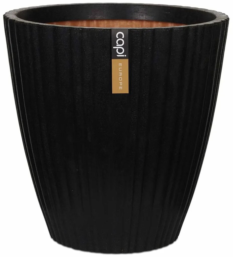 Capi Květináč Urban Tube zúžený 40 x 40 cm černý KBLT801 - Default Title