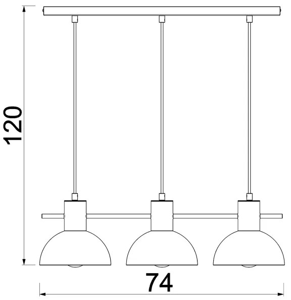 Lustr na lanku ESTATE MINI 3xE27/15W/230V modrá
