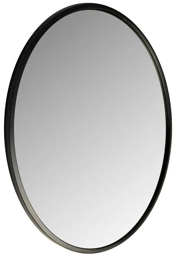 LOFTIKA 60 cm Kulaté nástěnné zrcadlo v černém rámu