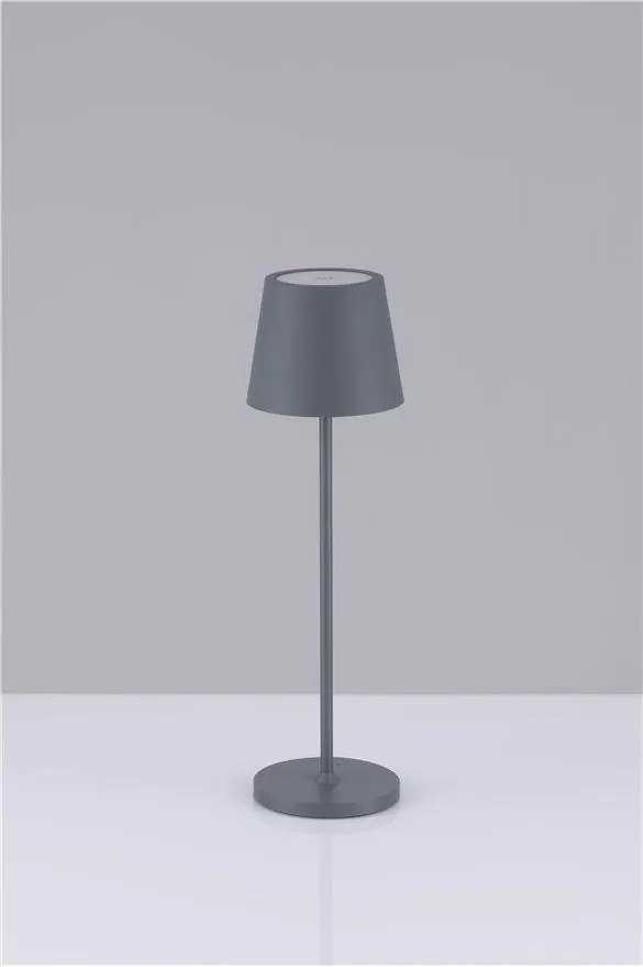 NV 9223404 Venkovní stolní lampa SEINA šedý hliník a akryl LED 2W 2700K 5V DC IP54 vypínač na těle nabíjecí s PG základnou nebo USB C kabelem - NOVA LUCE