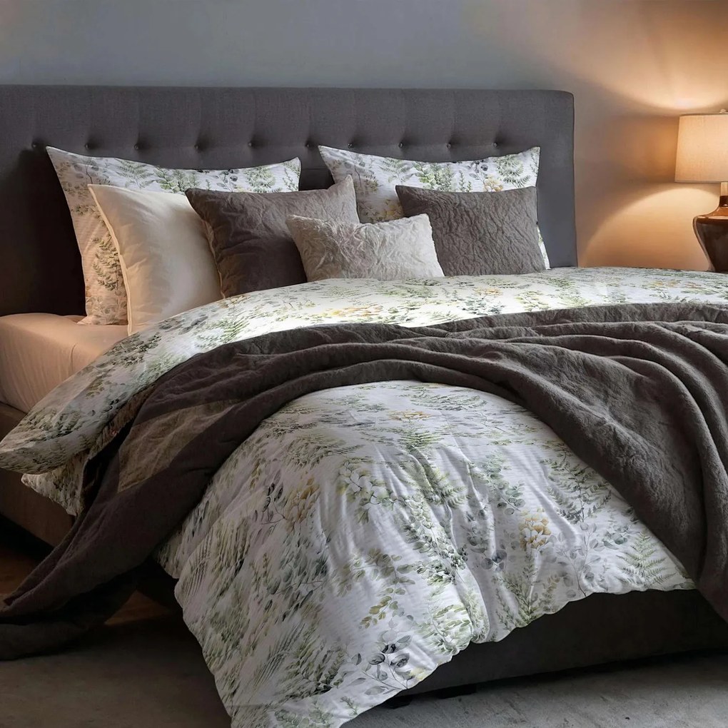 Krepové perkálové prodloužené povlečení Vůně listů Velikost: 140 x 220 + 70 x 90