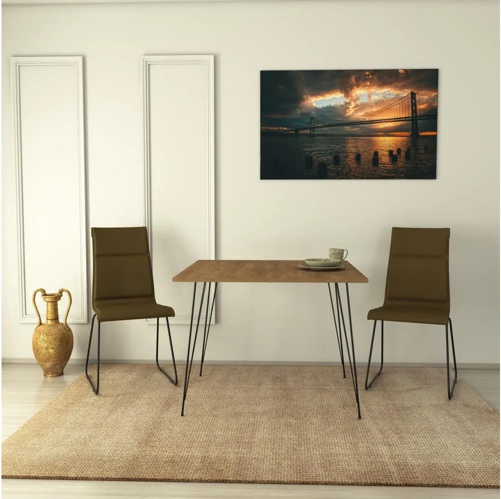 Asir | Jídelní stůl SANDALF 90x90 cm hnědá/černá | 801CMY2935