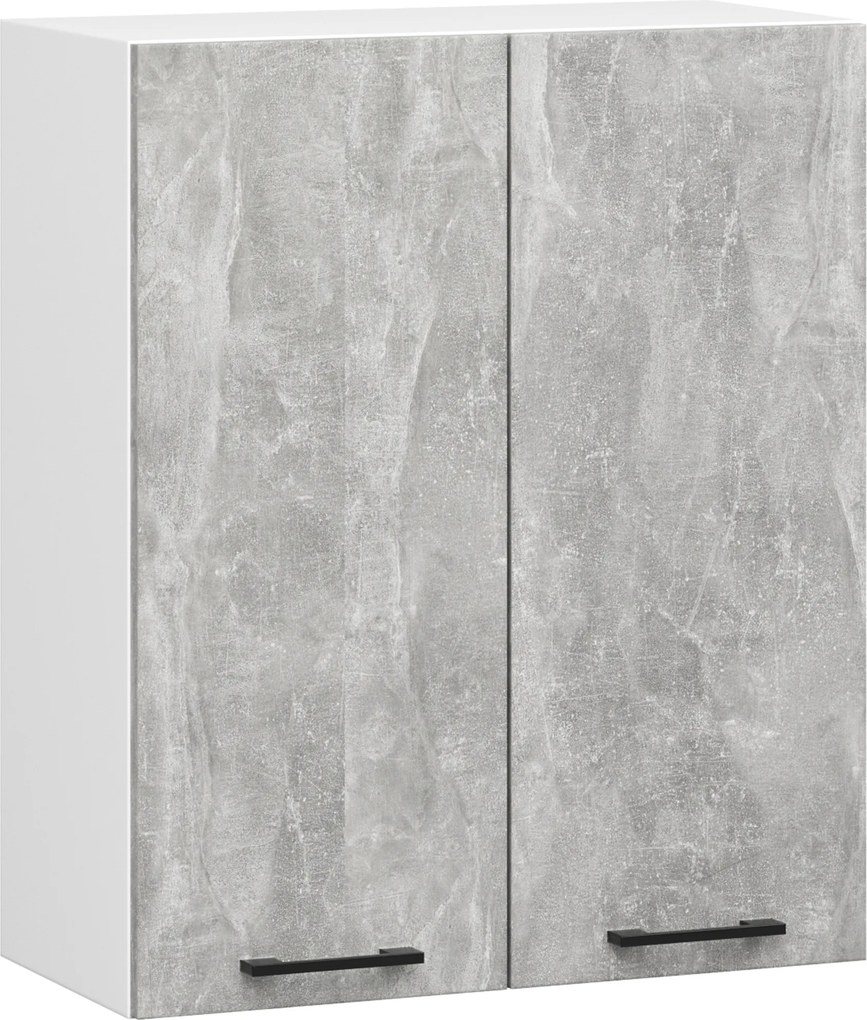 Závěsná kuchyňská skříňka Olivia W60 H720 bílá/beton