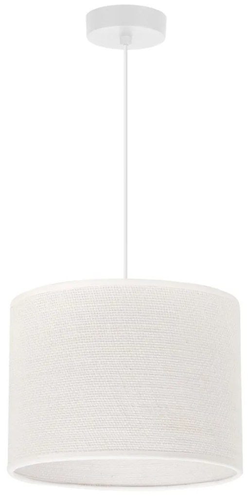 Závěsné svítidlo Juta, 1x bílé jutové stínítko, (fi 20cm), w