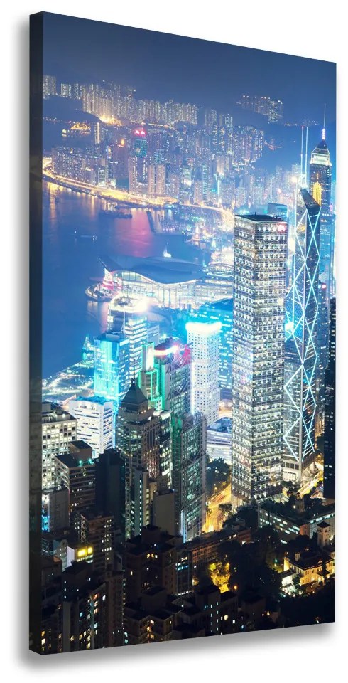Wallmuralia Vertikální Foto obraz na plátně Noční Hongkong 50x100