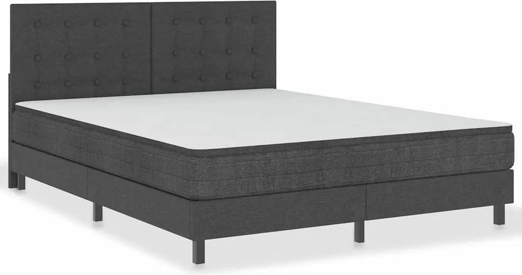 Postel boxspring tmavě šedá textil 180 x 200 cm 3054714