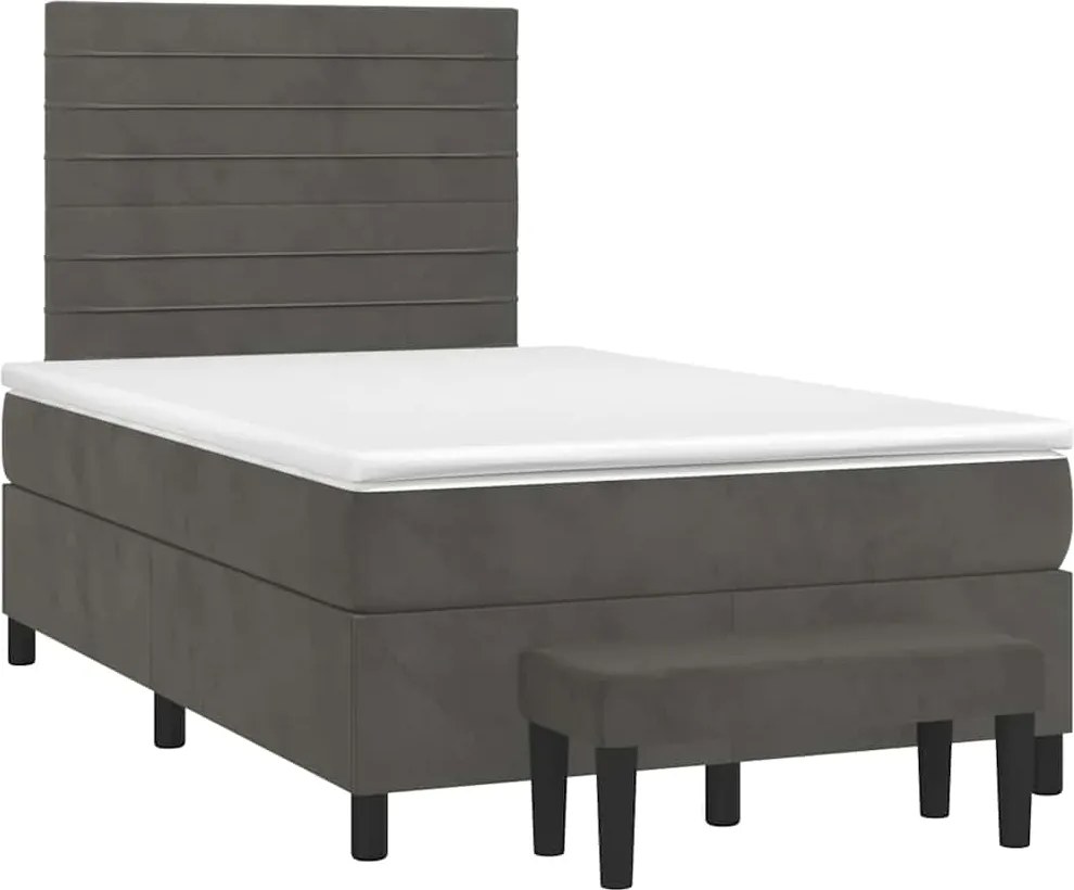 Box spring postel s matrací tmavě šedý 120x190 cm samet 3270476
