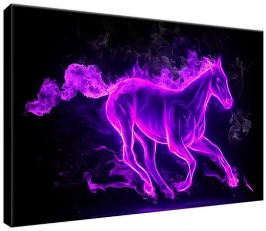 Obraz na plátně Kůň ve fialovém plameni 30x20cm 1405A_1T