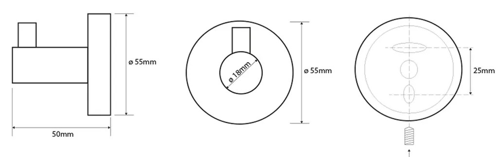 SAPHO XS201 X-Steel háček, broušený nerez