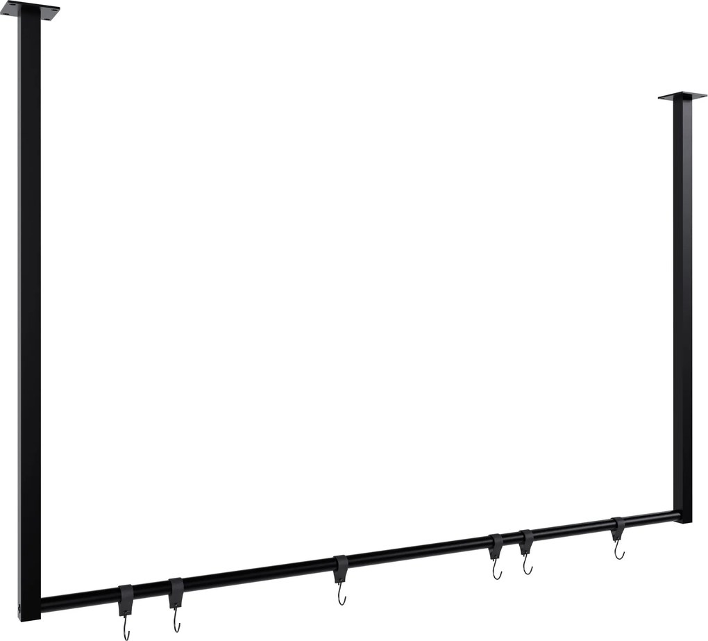 Šatní tyč Fenton 120x80 cm Sada 6 ks – černá
