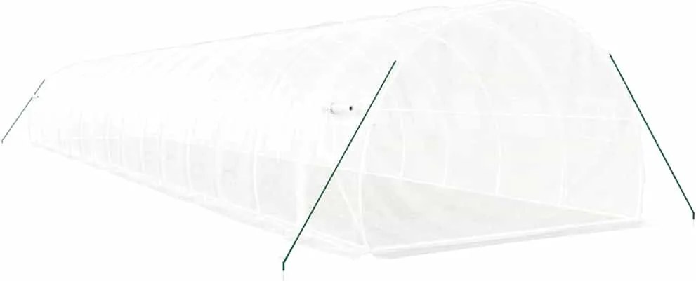 Skleník s ocelovým rámem bílý 48 m² 16 x 3 x 2 m 3188056