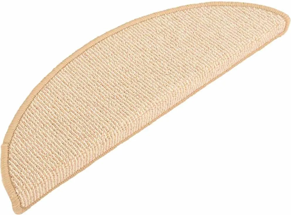 Schodové rohože 15 ks 56x17x3 cm krémové, půlkulaté 149853