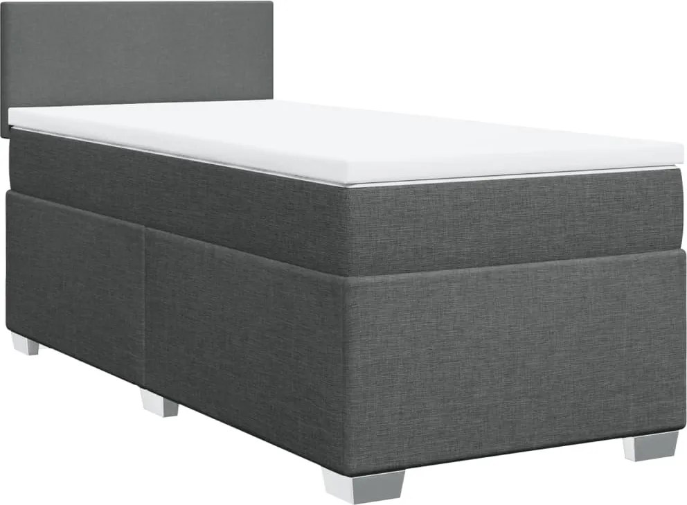 Box spring postel s matrací tmavě šedá 90x190 cm textil 3288037