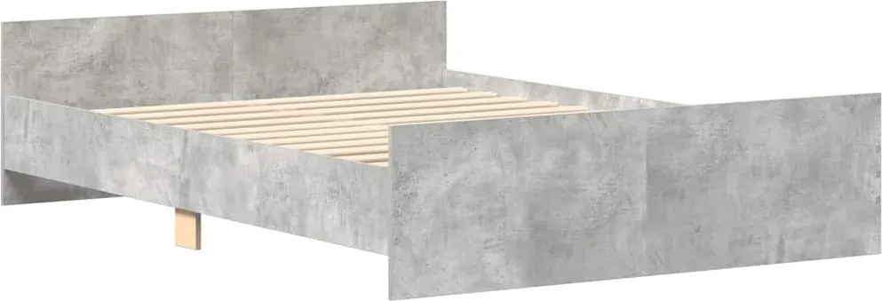 Rám postele s hlavovým a nožním čelem betonově šedý 120x200 cm 3203743