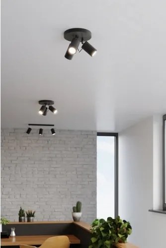 Stropní bodové svítidlo SOLLUX Ring 3p GU10 3x40W bez zdroje SL.1016 černá