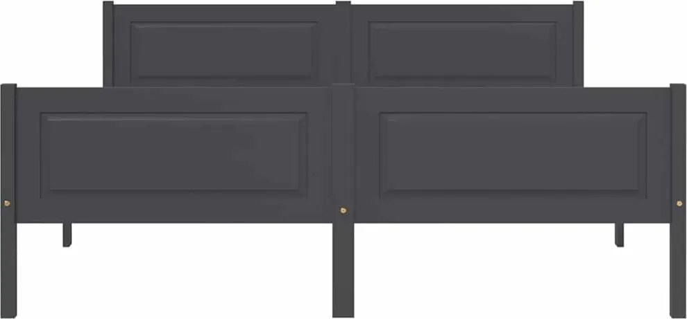 Rám postele masivní borové dřevo šedý 140 x 200 cm 322127