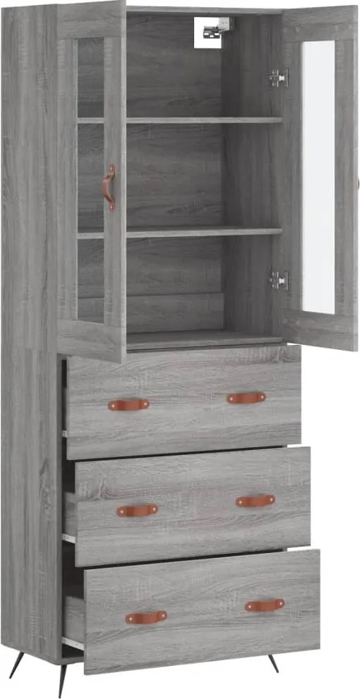 Skříň highboard šedá sonoma 69,5 x 34 x 180 cm kompozitní dřevo 3198383