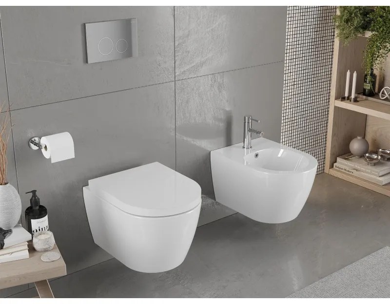 Mexen Carmen WC mísa Rimless s pomalu padající deskou tvrdá, duroplast, Bílá - 30880200