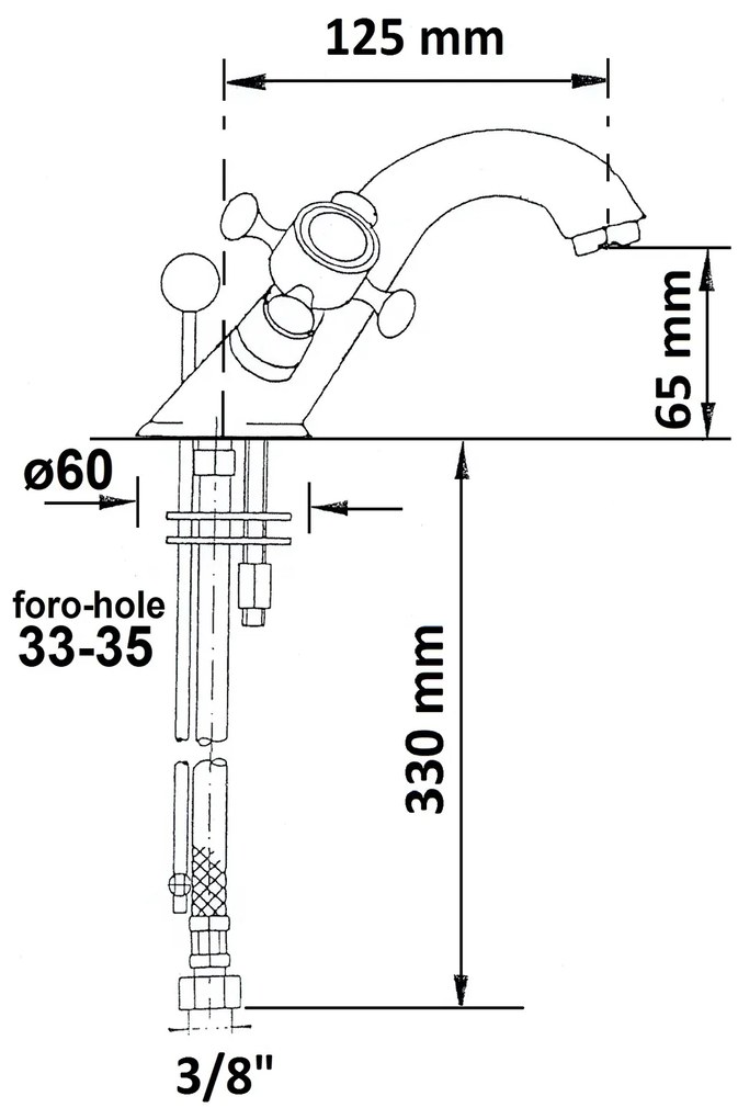 SAPHO ANTEA stojánková umyvadlová baterie s výpustí, chrom, 3171
