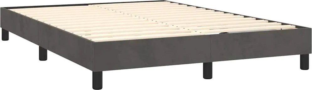 Box spring postel s matrací tmavě šedý 140 x 190 cm samet 3131076