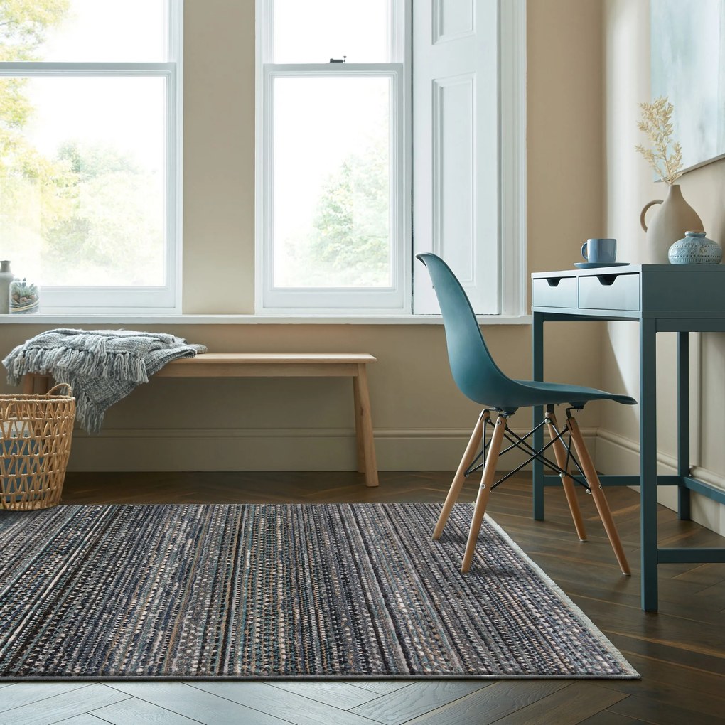 Flair Rugs, Kusový koberec Santiago Camino Blue, 240x320, modrá, ložnice