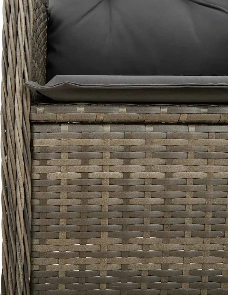 9dílný zahradní bistro set s poduškami šedý polyratan 3277042