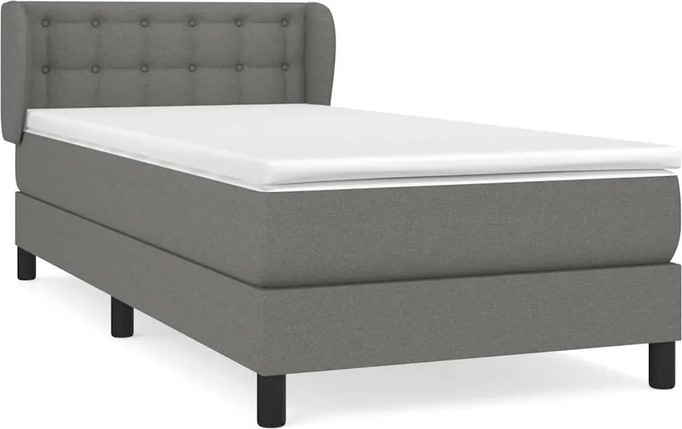 Box spring postel s matrací tmavě šedá 90x190 cm textil 3126526