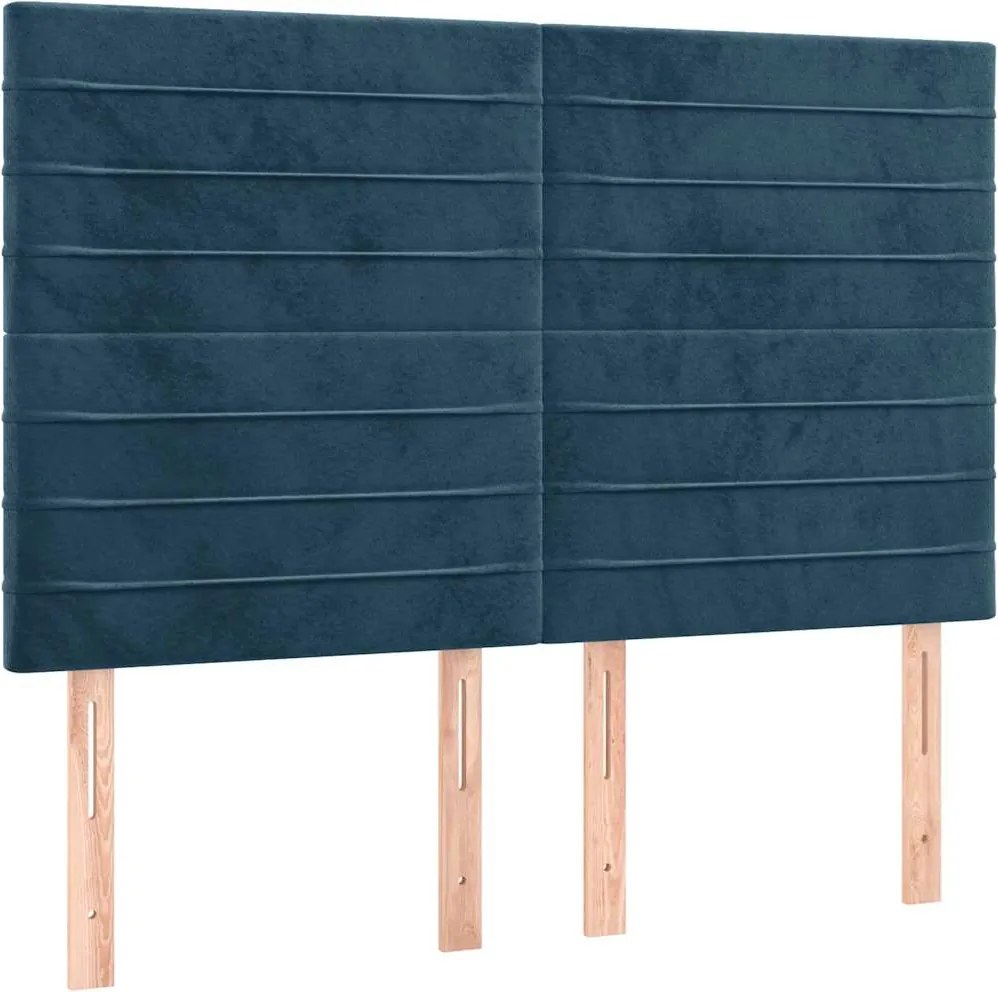 Box spring postel s matrací tmavě modrá 140x200 cm samet 3137909