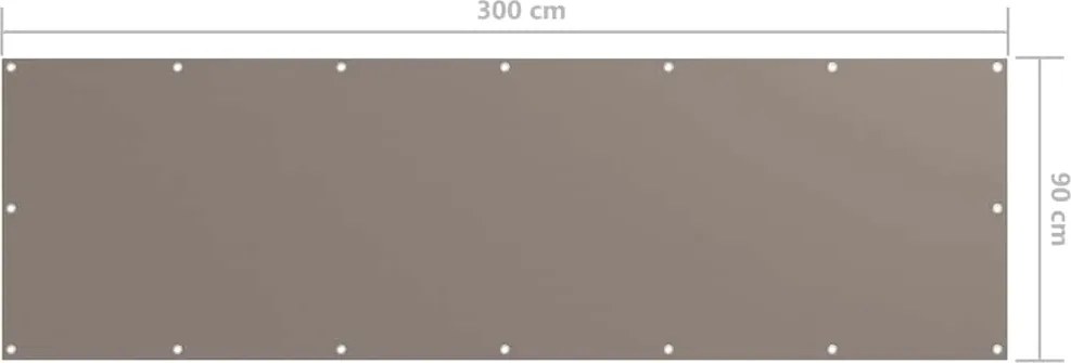 Balkónová zástěna taupe 90 x 300 cm oxfordská látka 134988