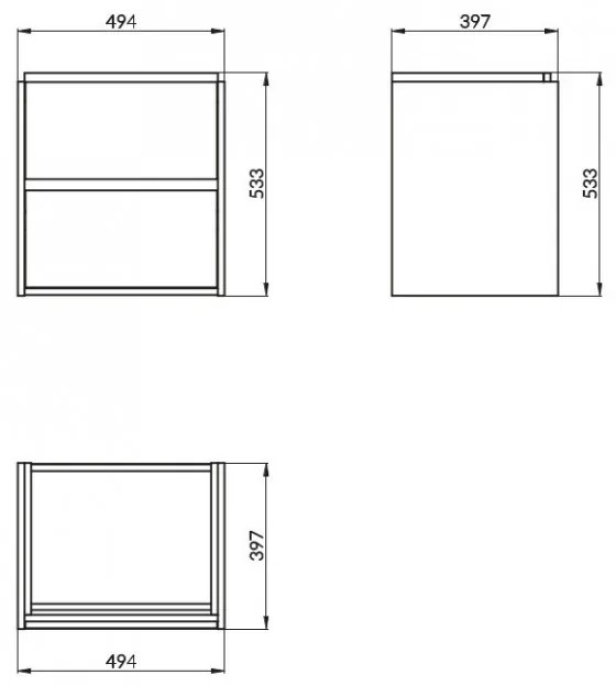 Cersanit - Crea skříňka pod umyvadlo 50cm, bílá lesklá, S924-002