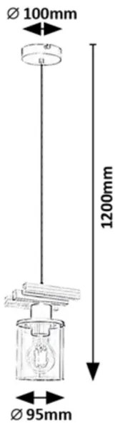 Rabalux 72081 - Lustr na tyči NIYLAH 1xE27/25W/230V